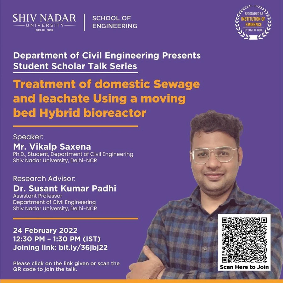 Department of Civil Engineering Presents Student Scholar Talk Series ...